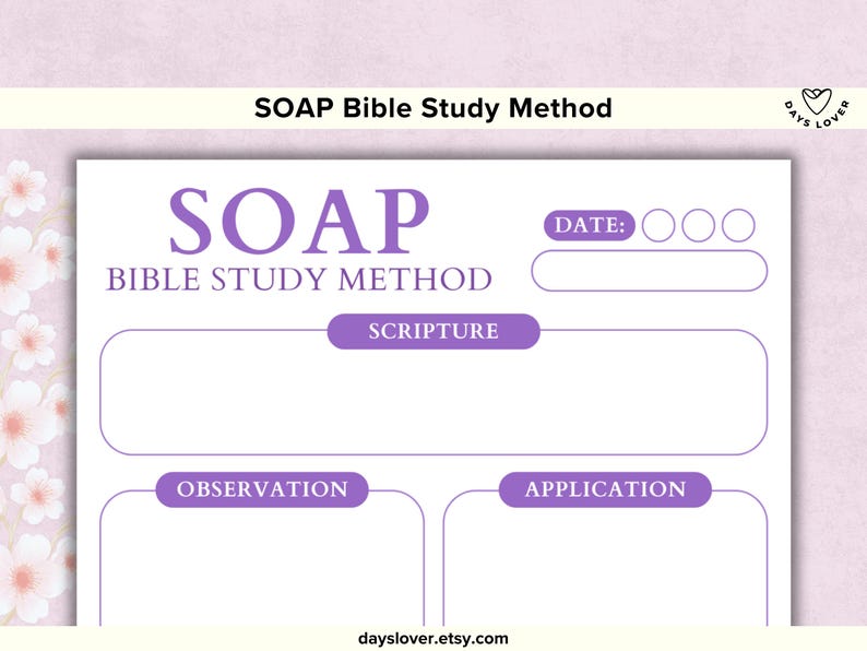 SOAP Bible Study Template Christian Journal Printable Scripture ...