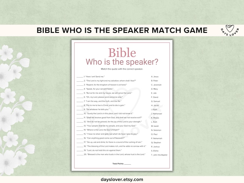 Bible Game Printable Women Ministry Game Youth Group Fun Quiz for ...