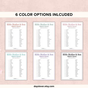 Bible Mothers Day Game Printable Women Ministry Game Mother and Son ...