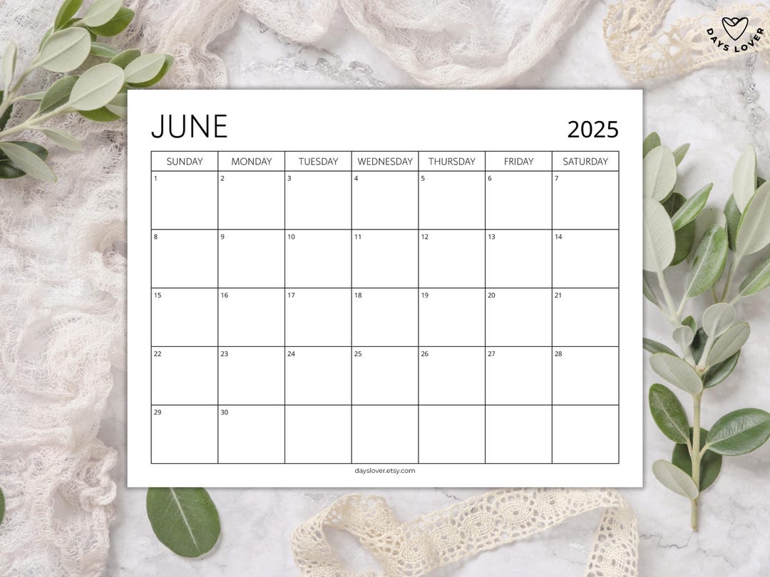 Monthly Calendar Printable Calendar Planner Minimalist Calendar ...