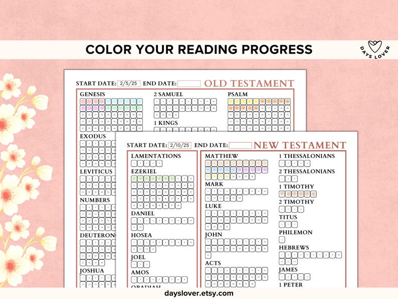 Bible Reading Tracker Planner Printable Download Digital Christian ...