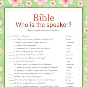 Bible Game Printable Women Ministry Game Youth Group Fun Quiz for ...