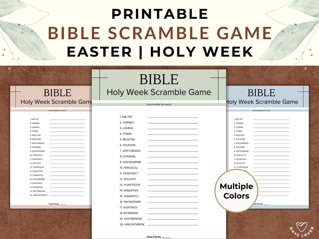 Easter Bible Scramble Game Christian Sunday School Youth Group God ...