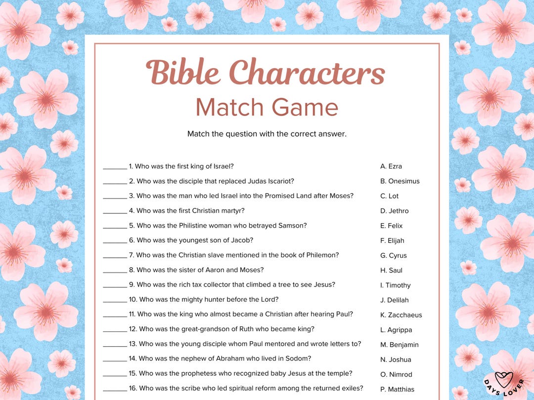 Bible Game for Women Ministry Bible Study Group Printable Challenging ...