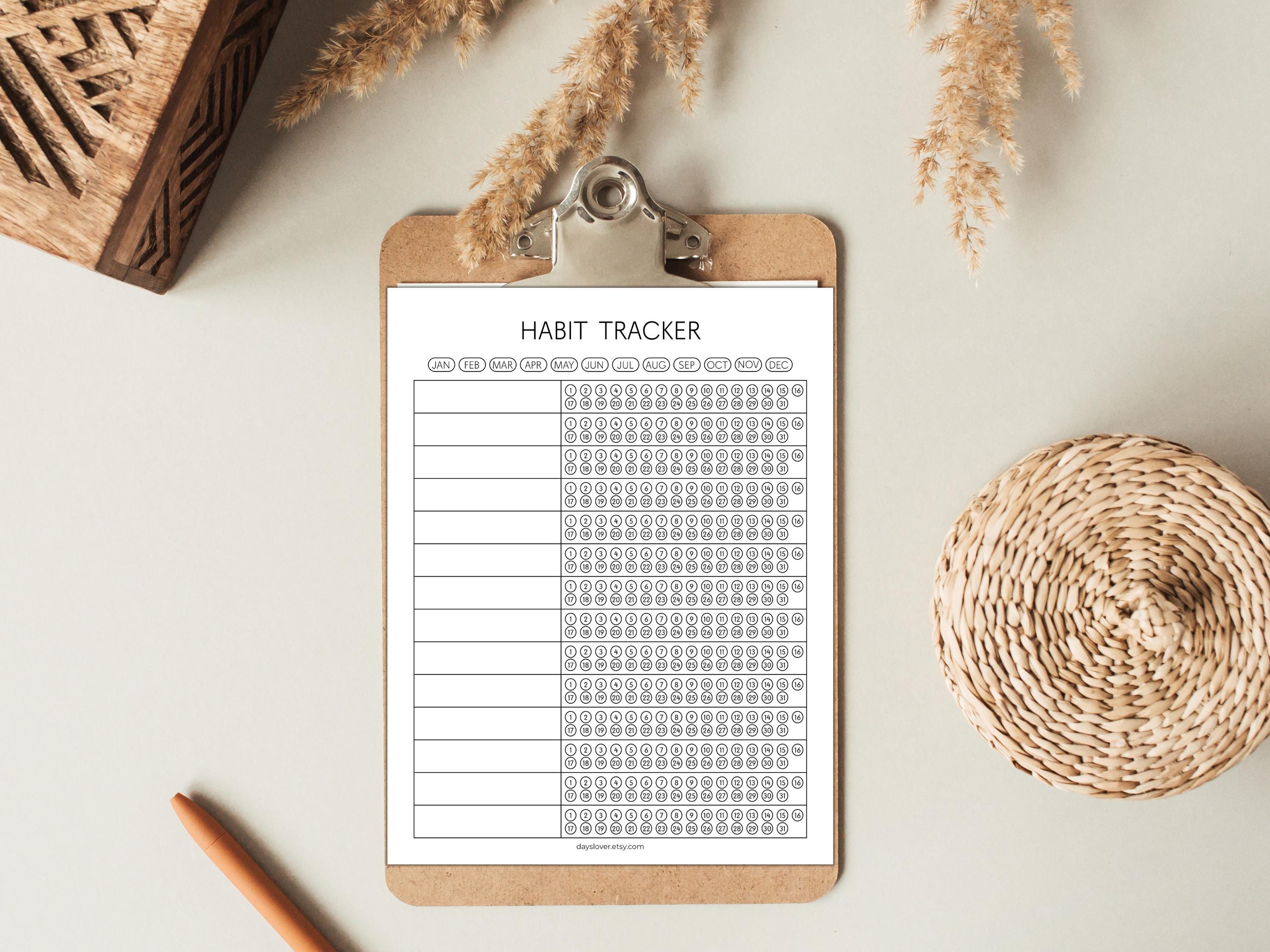Editable Habit Tracker Printable Daily Habit Tracker Template Daily ...