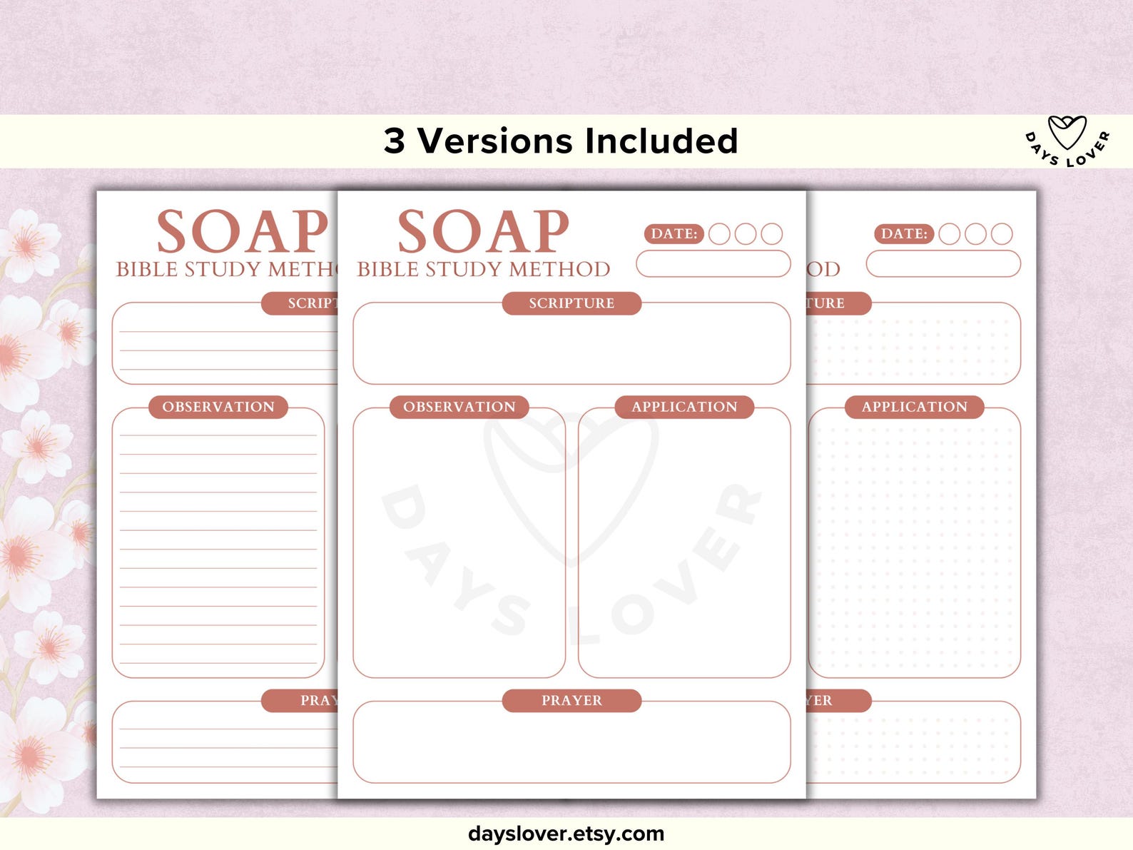 SOAP Bible Study Template Christian Journal Printable Scripture ...