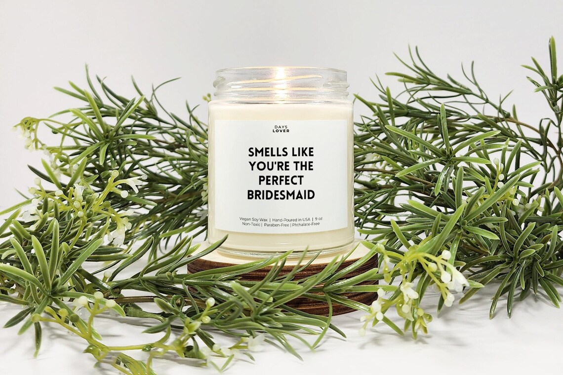 Bridesmaid Gift Candle Bridal Party Proposal Wedding Entourage Bride ...