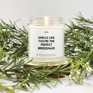 Bridesmaid Gift Candle Bridal Party Proposal Wedding Entourage Bride ...
