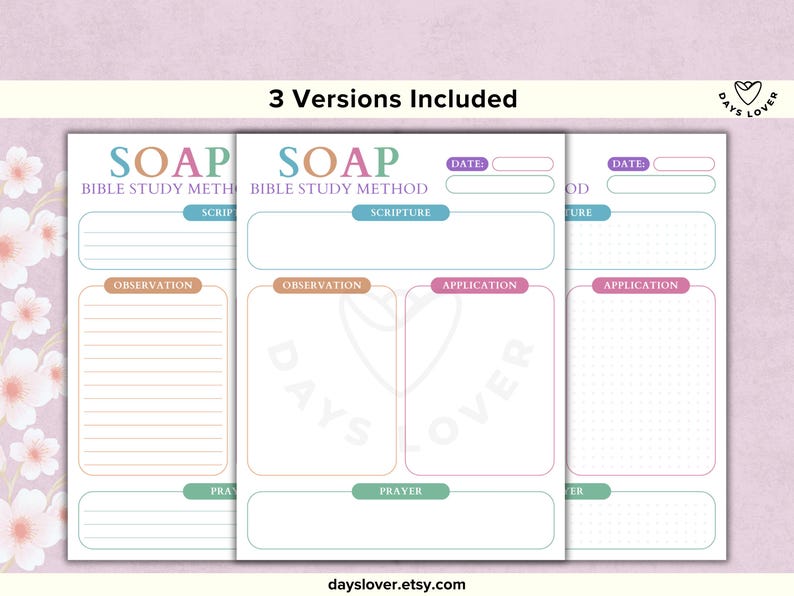 SOAP Bible Study Printable Template for Women Ministry Group Christian ...
