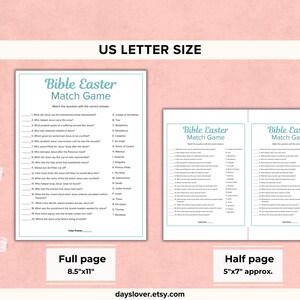 Bible Easter Match Game Christian Sunday School Youth Group Church ...