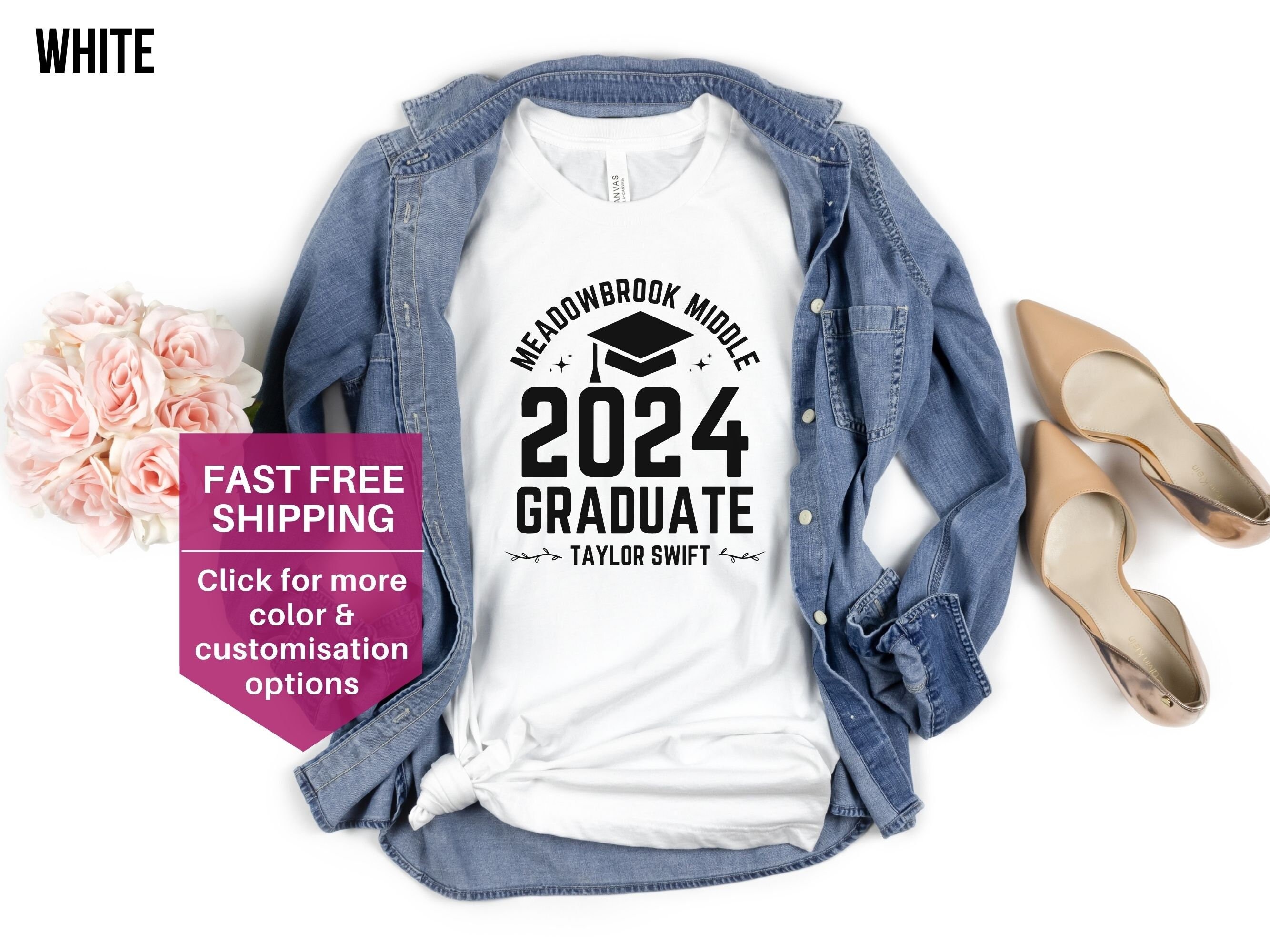 Custom 8th Grade Grad 2024 Graduation T-shirt, Last Day of 8th Grade ...