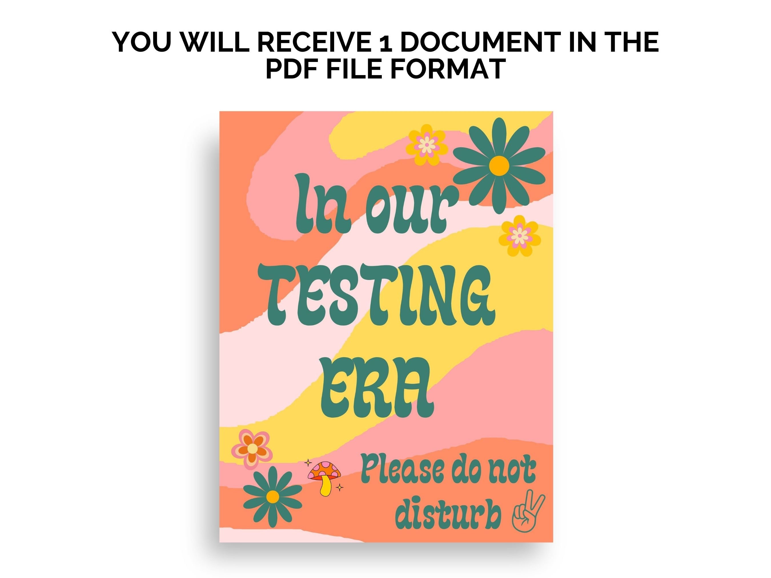Printable Testing in Process Sign for Classroom Doors - Etsy