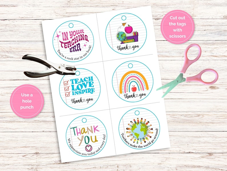 Teacher Appreciation Gift Tags - Bundle of 6 Printable Designs - Etsy