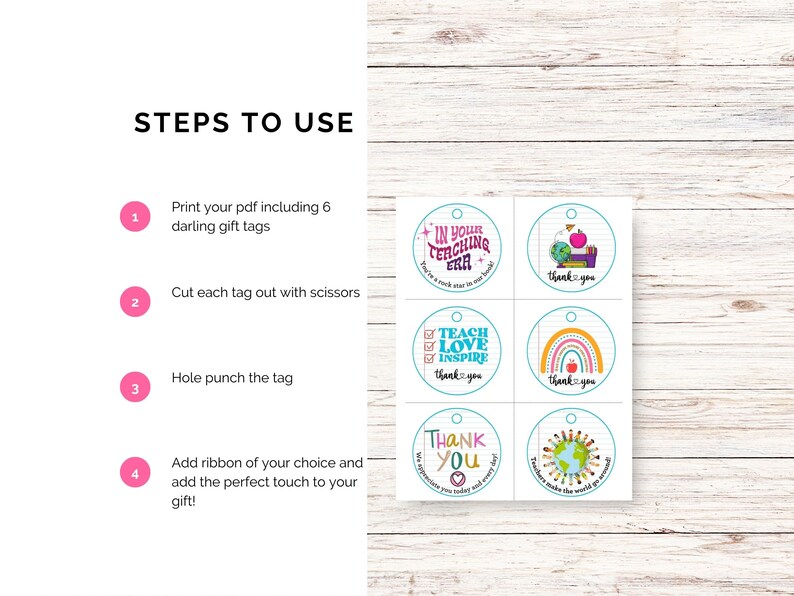 Teacher Appreciation Gift Tags - Bundle of 6 Printable Designs - Etsy