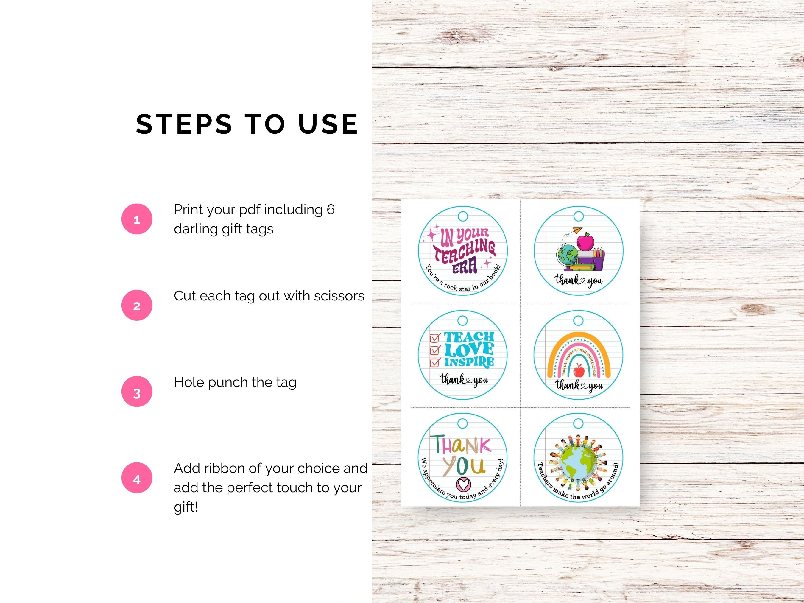 Teacher Appreciation Gift Tags - Bundle of 6 Printable Designs - Etsy