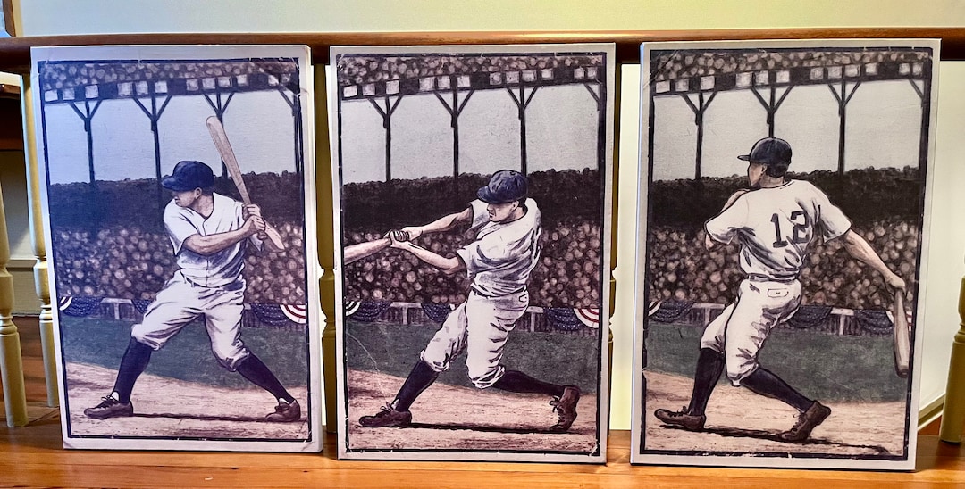 Baseball Canvas Prints, Set of 3, Pottery Barn Kids - Etsy