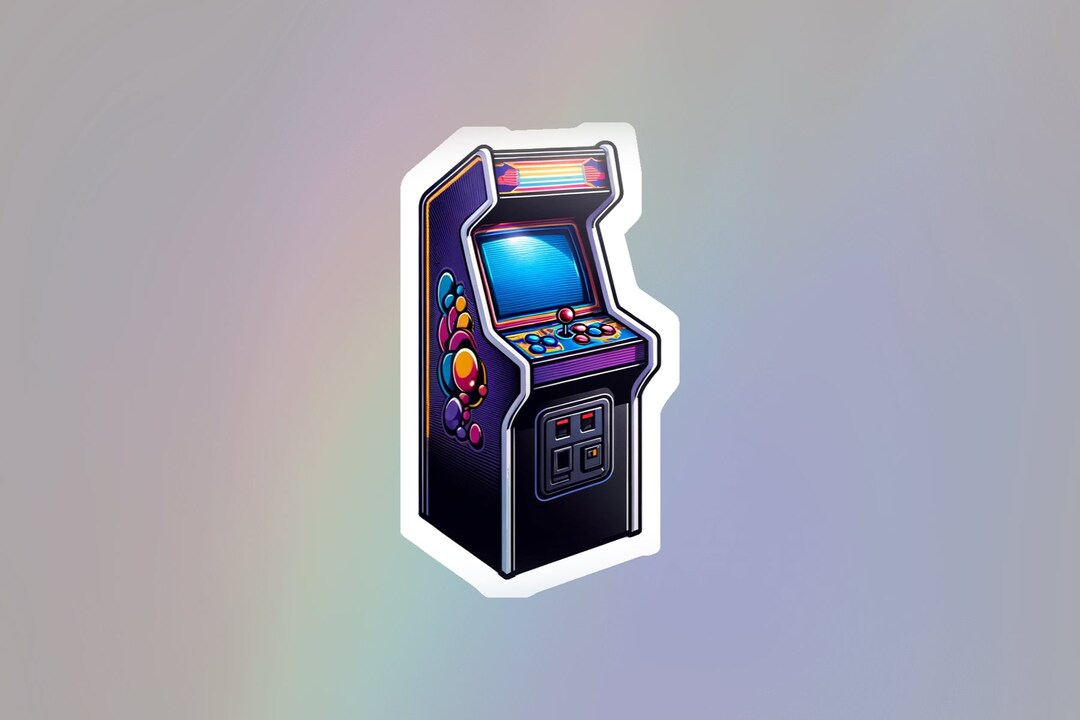 Vibrant 3D Arcade Machine Sticker Decal Retro Gaming Laptop Notebook Bottle Decor - Etsy