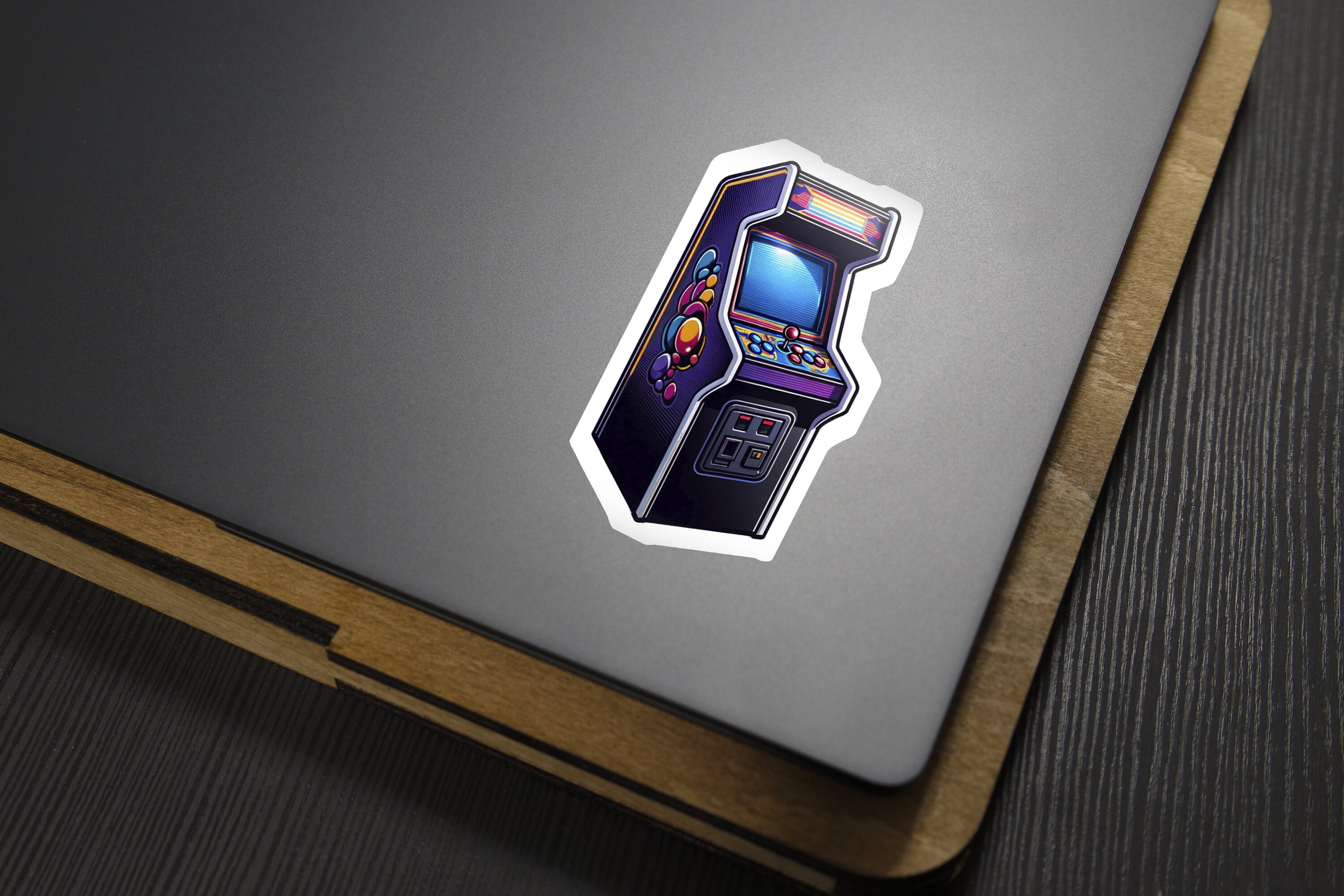 Vibrant 3D Arcade Machine Sticker Decal Retro Gaming Laptop Notebook ...