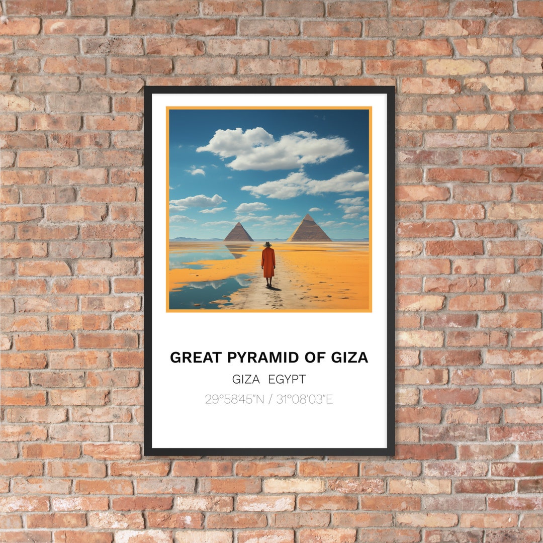 Custom Map Portrait Great Pyramid of Giza Egypt Pop Art Revival City ...