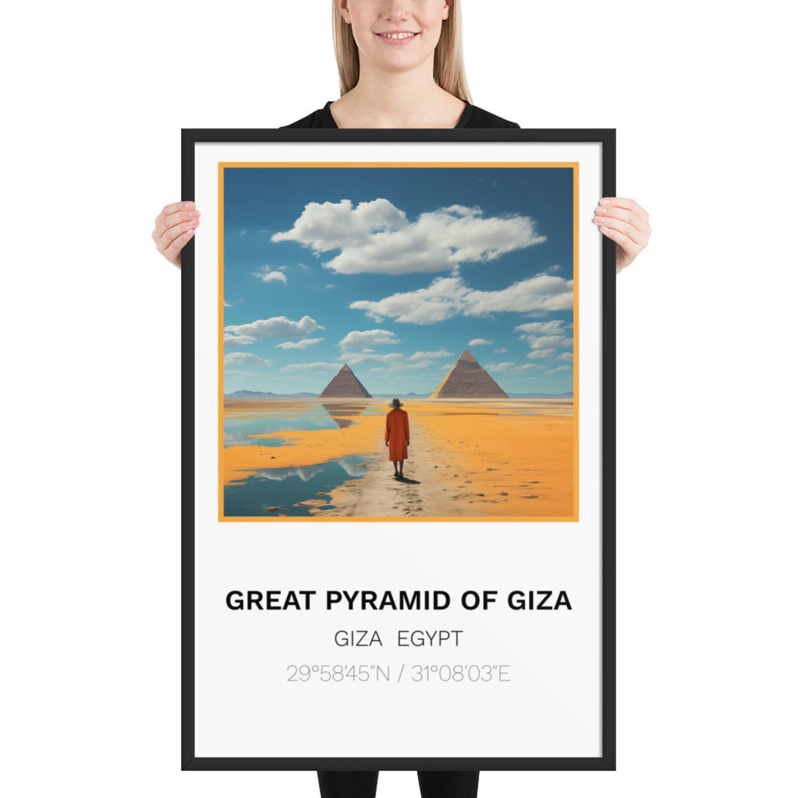 Custom Map Portrait Great Pyramid of Giza Egypt Pop Art Revival City Print City Map Map Print ...