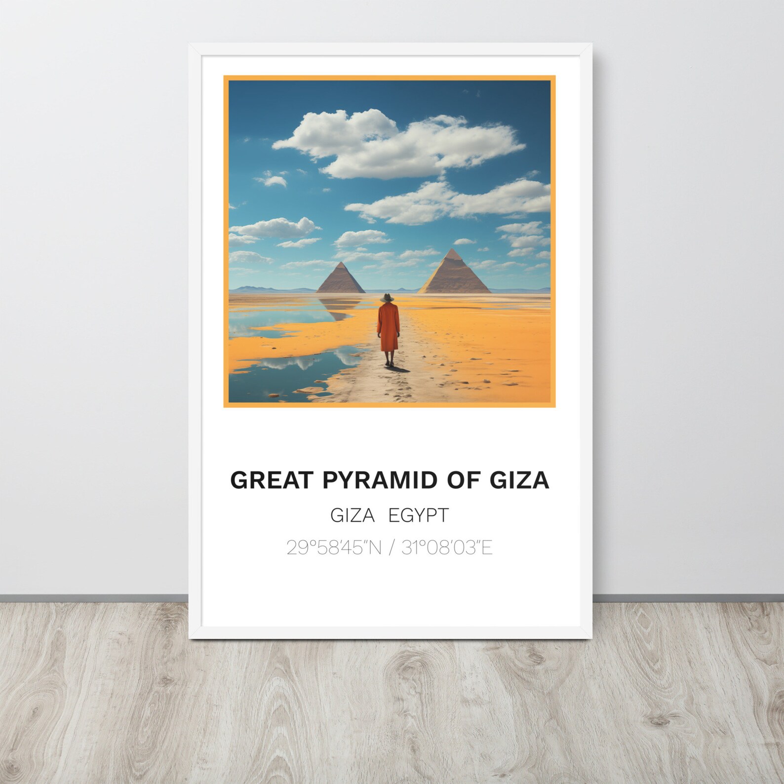 Custom Map Portrait Great Pyramid of Giza Egypt Pop Art Revival City ...