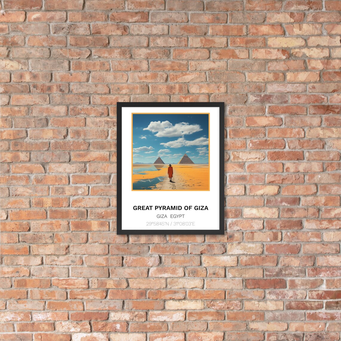 Custom Map Portrait Great Pyramid of Giza Egypt Pop Art Revival City ...
