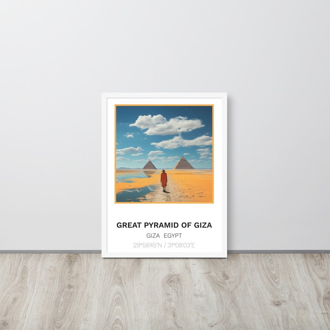 Custom Map Portrait Great Pyramid of Giza Egypt Pop Art Revival City ...