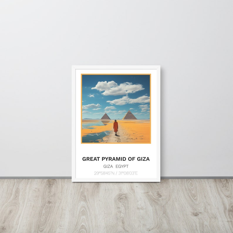 Custom Map Portrait Great Pyramid of Giza Egypt Pop Art Revival City ...
