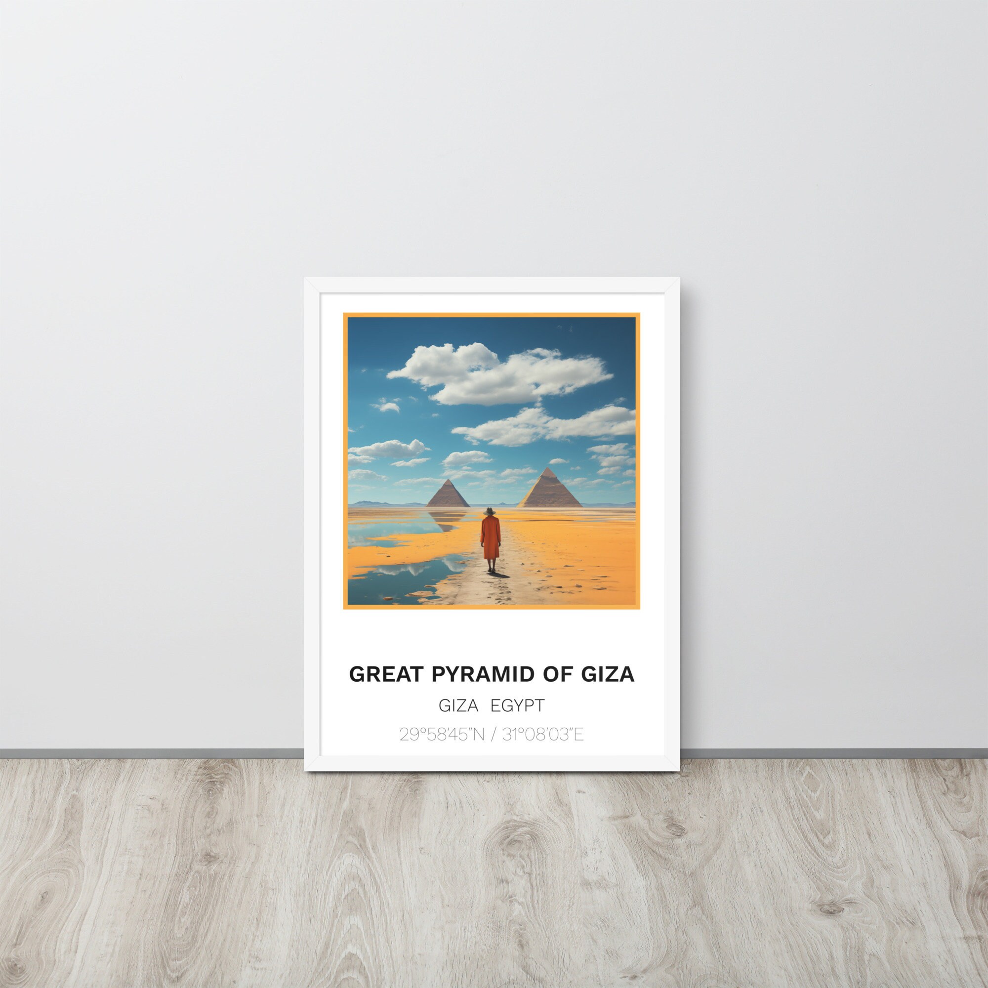 Custom Map Portrait Great Pyramid of Giza Egypt Pop Art Revival City ...