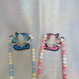 Stitch Couple Rave LED Pacifier Perler Necklace - Etsy