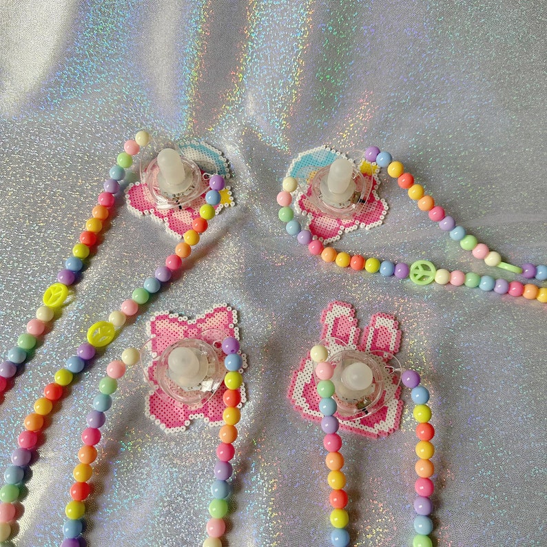 Kirby Rave LED Pacifier Perler Necklace - Etsy