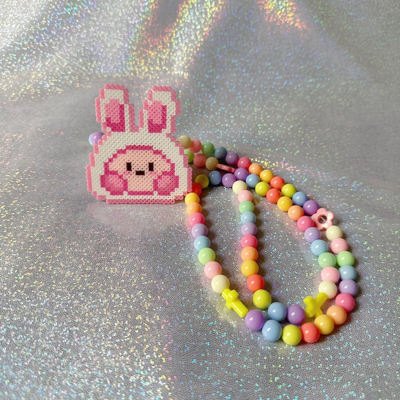 Kirby Rave LED Pacifier Perler Necklace - Etsy