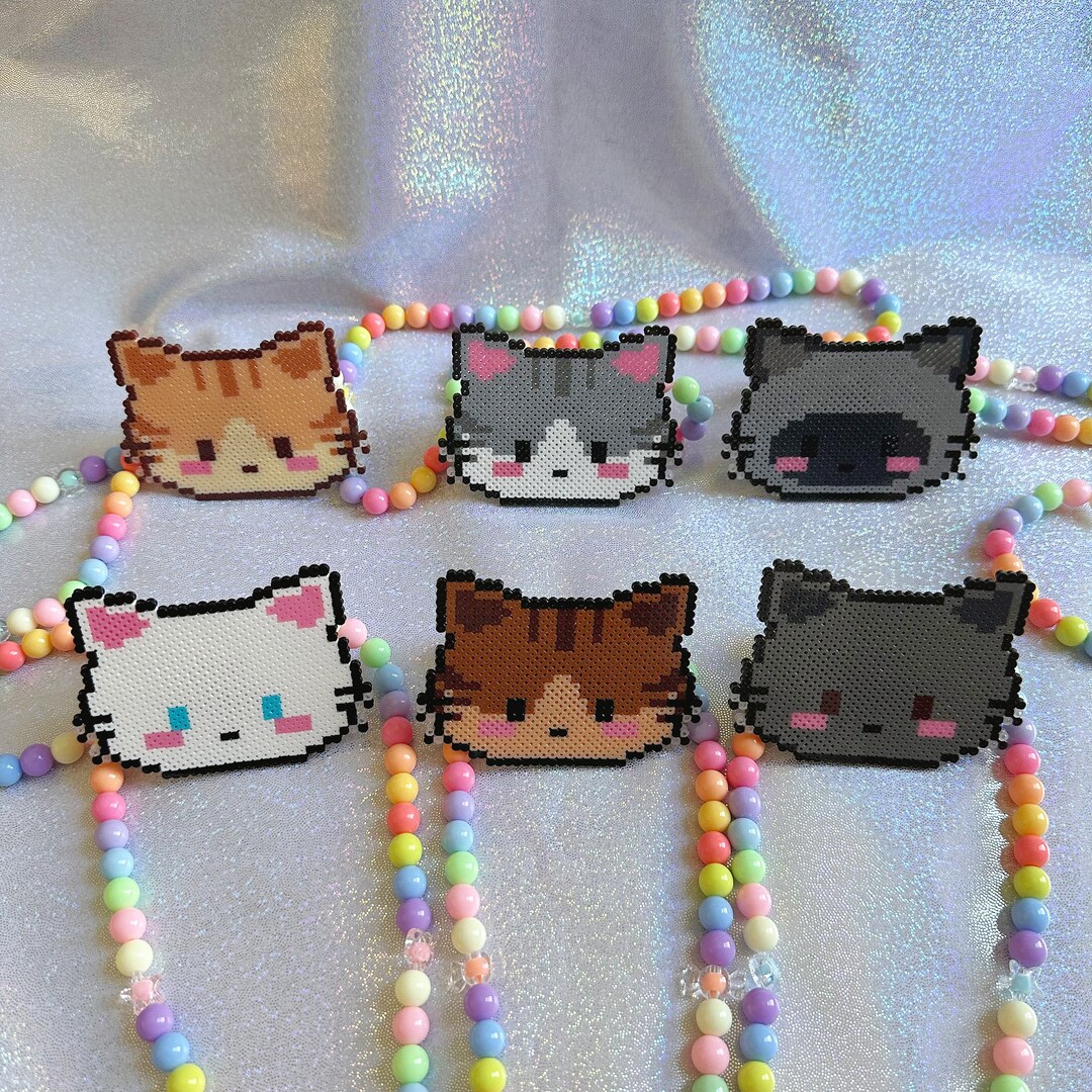Cat Head Rave LED Pacifier Perler Necklace - Etsy
