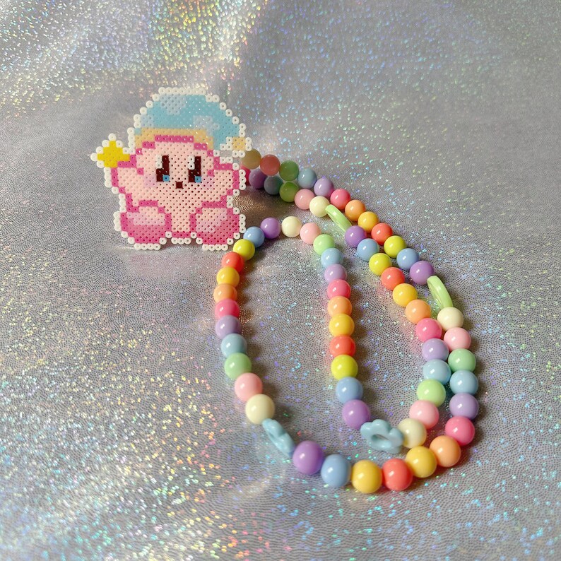 Kirby Rave LED Pacifier Perler Necklace - Etsy