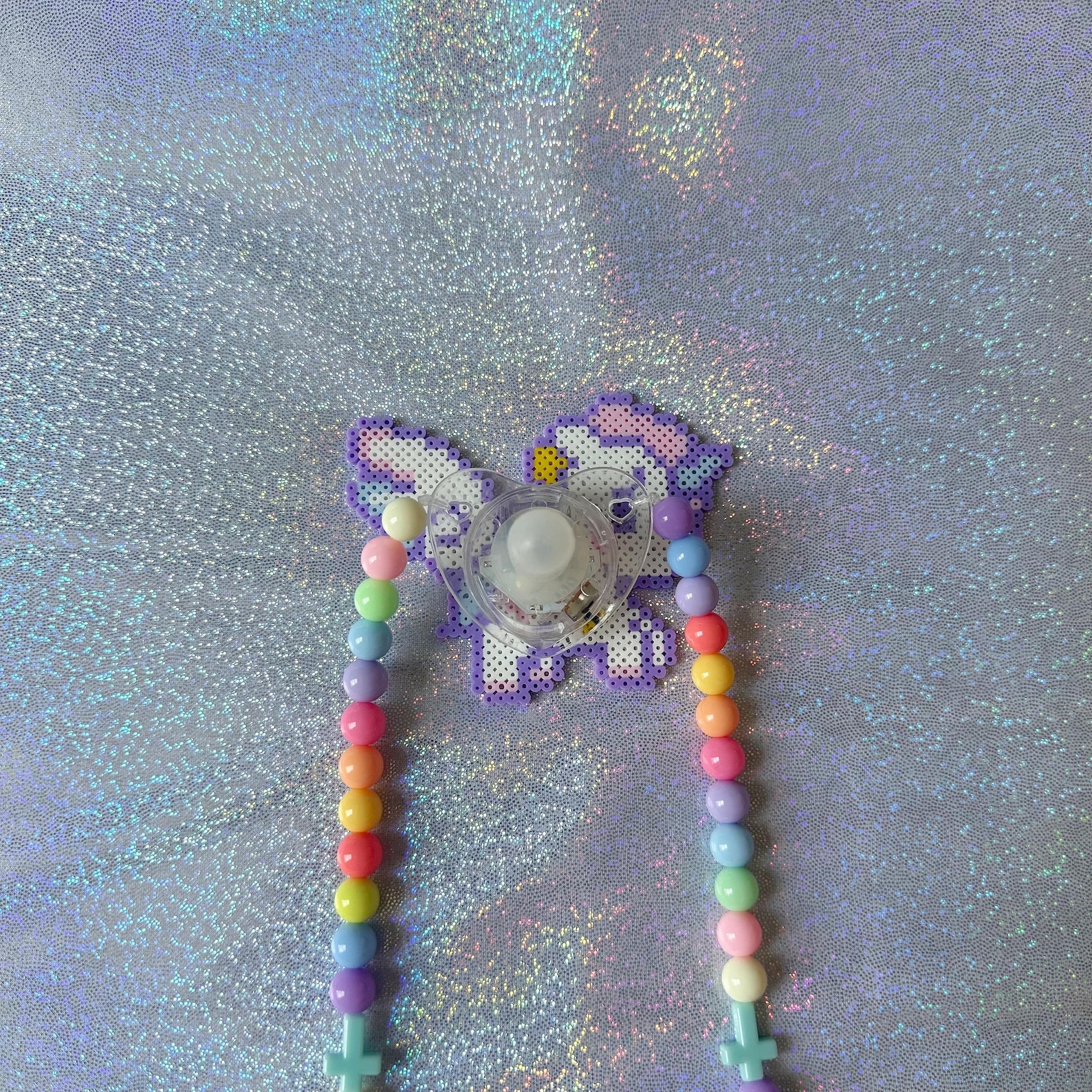 Unicorn Rave LED Pacifier Perler Necklace - Etsy