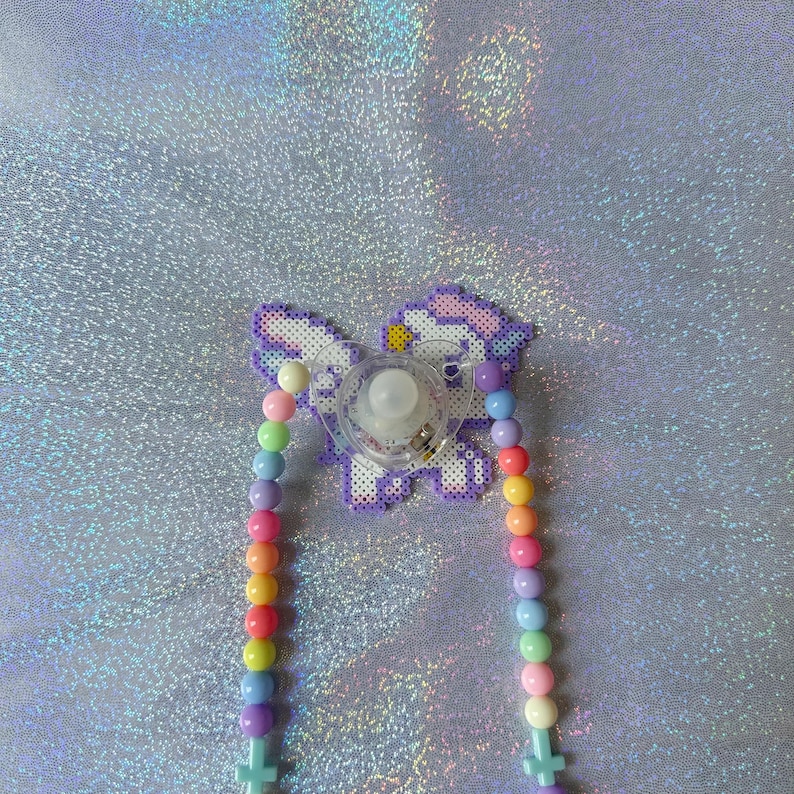 Unicorn Rave LED Pacifier Perler Necklace - Etsy