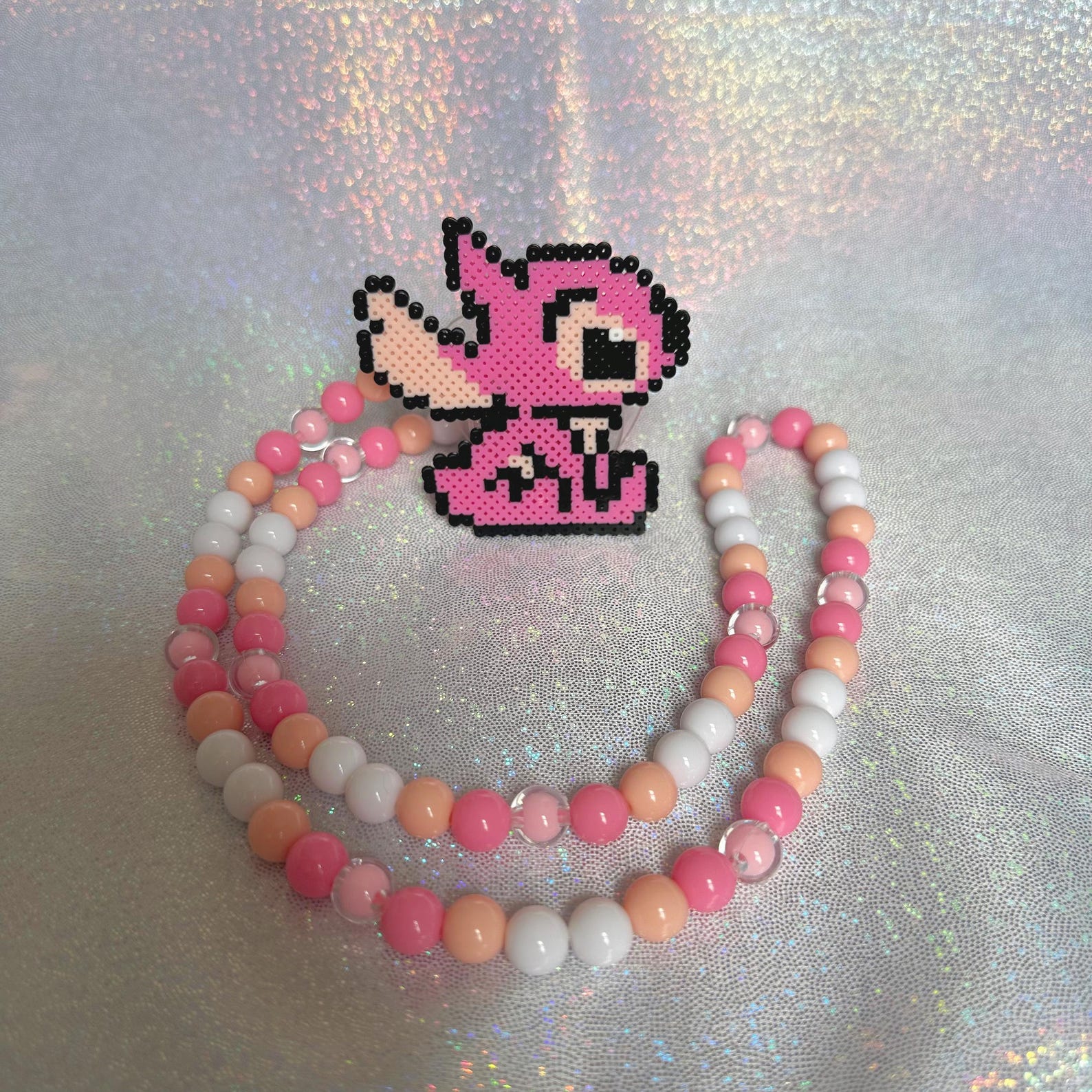 Stitch Couple Rave LED Pacifier Perler Necklace - Etsy