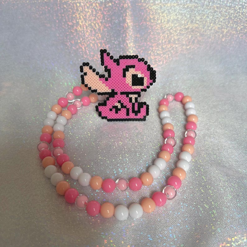Stitch Couple Rave LED Pacifier Perler Necklace - Etsy