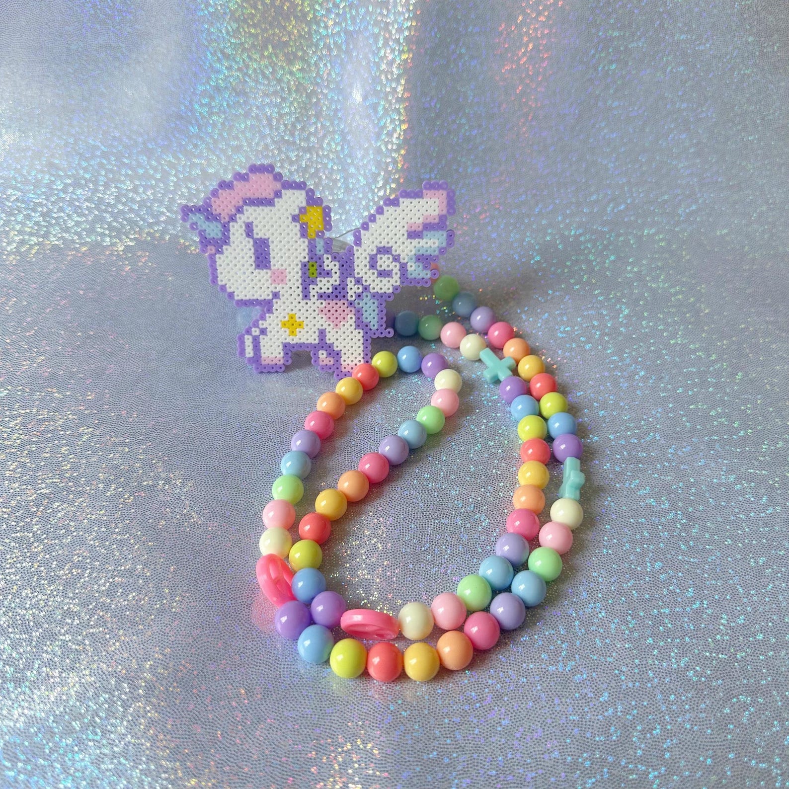 Unicorn Rave LED Pacifier Perler Necklace - Etsy
