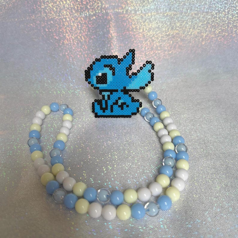 Stitch Couple Rave LED Pacifier Perler Necklace - Etsy
