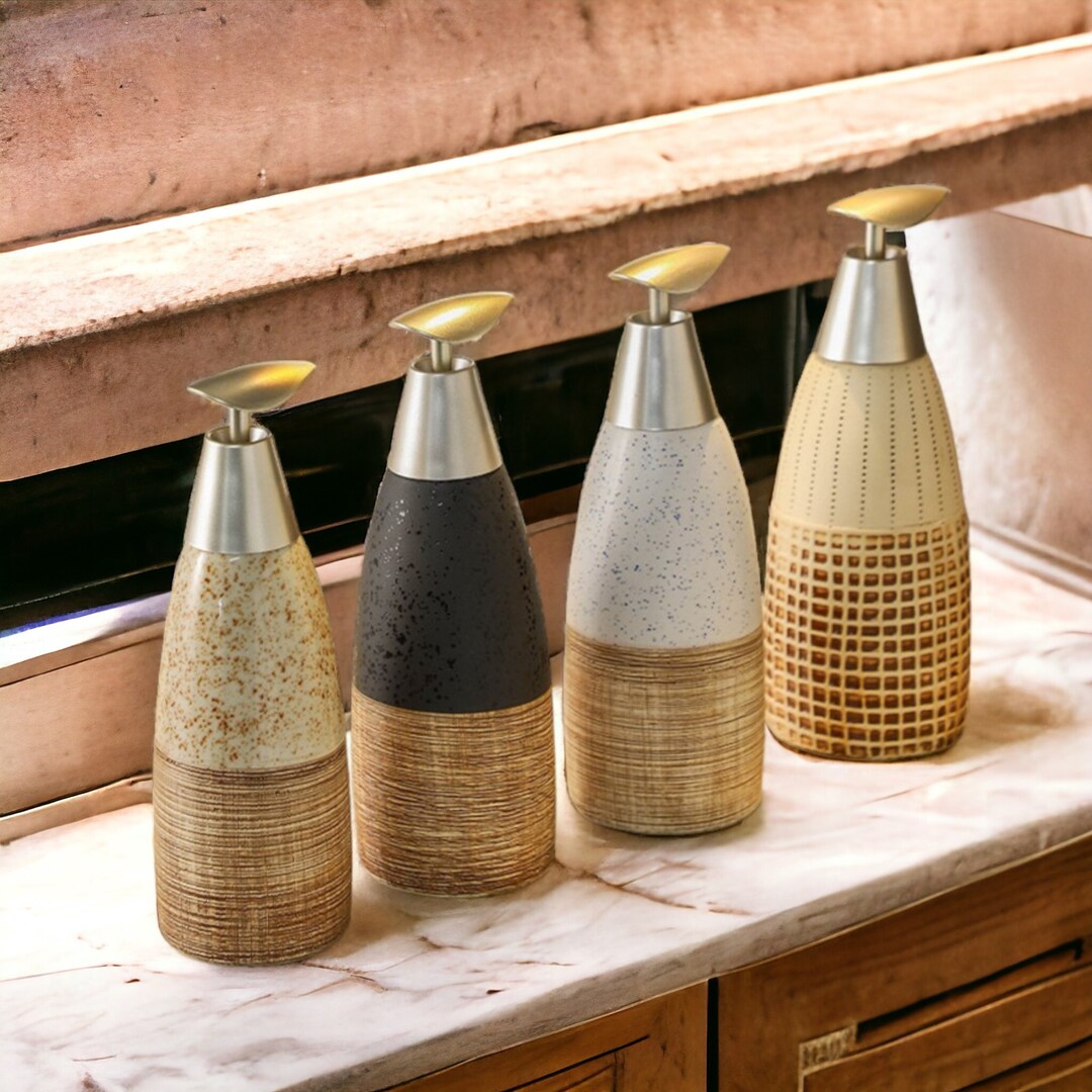 400ML Soap Pump Dispensers, Handmade Refillable Soap Dispensers, Large ...