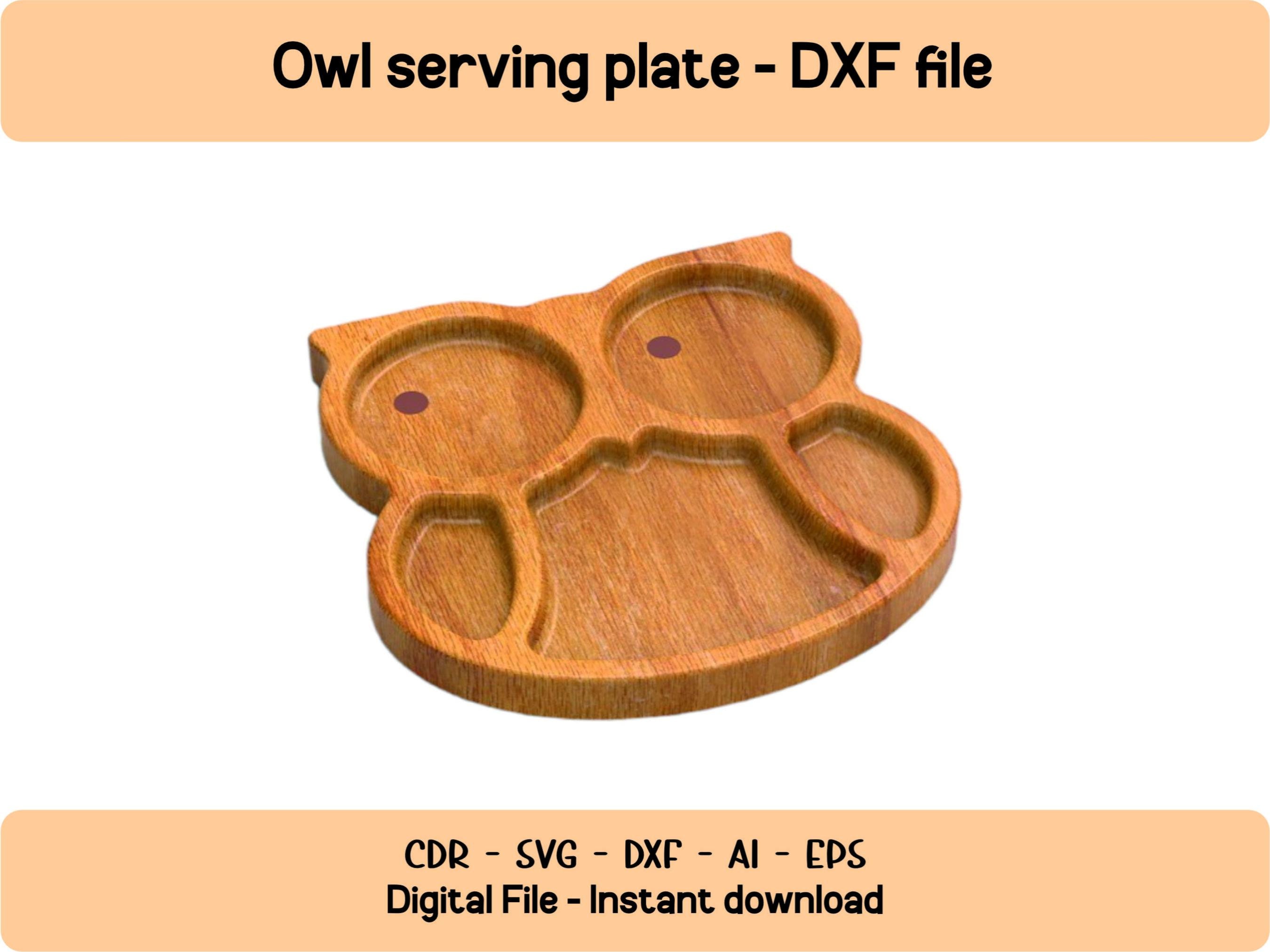 Owl Serving Plate CNC Files, Owl Platter Svg, Cheese Board Cdr ...