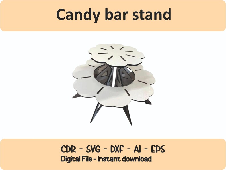 Candy Bar Stand Dxf, Candy Bar Display, Snack Stand Laser Cut Svg Files ...