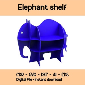 Elephant Shelf Laser Cut , Book Shelf, Furniture for Children, Elephant ...