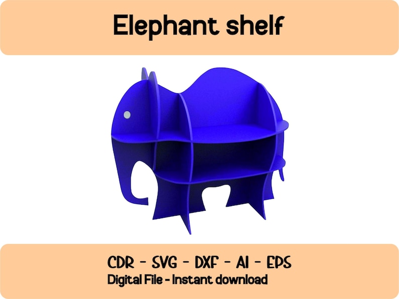 Elephant Shelf Laser Cut , Book Shelf, Furniture for Children, Elephant ...