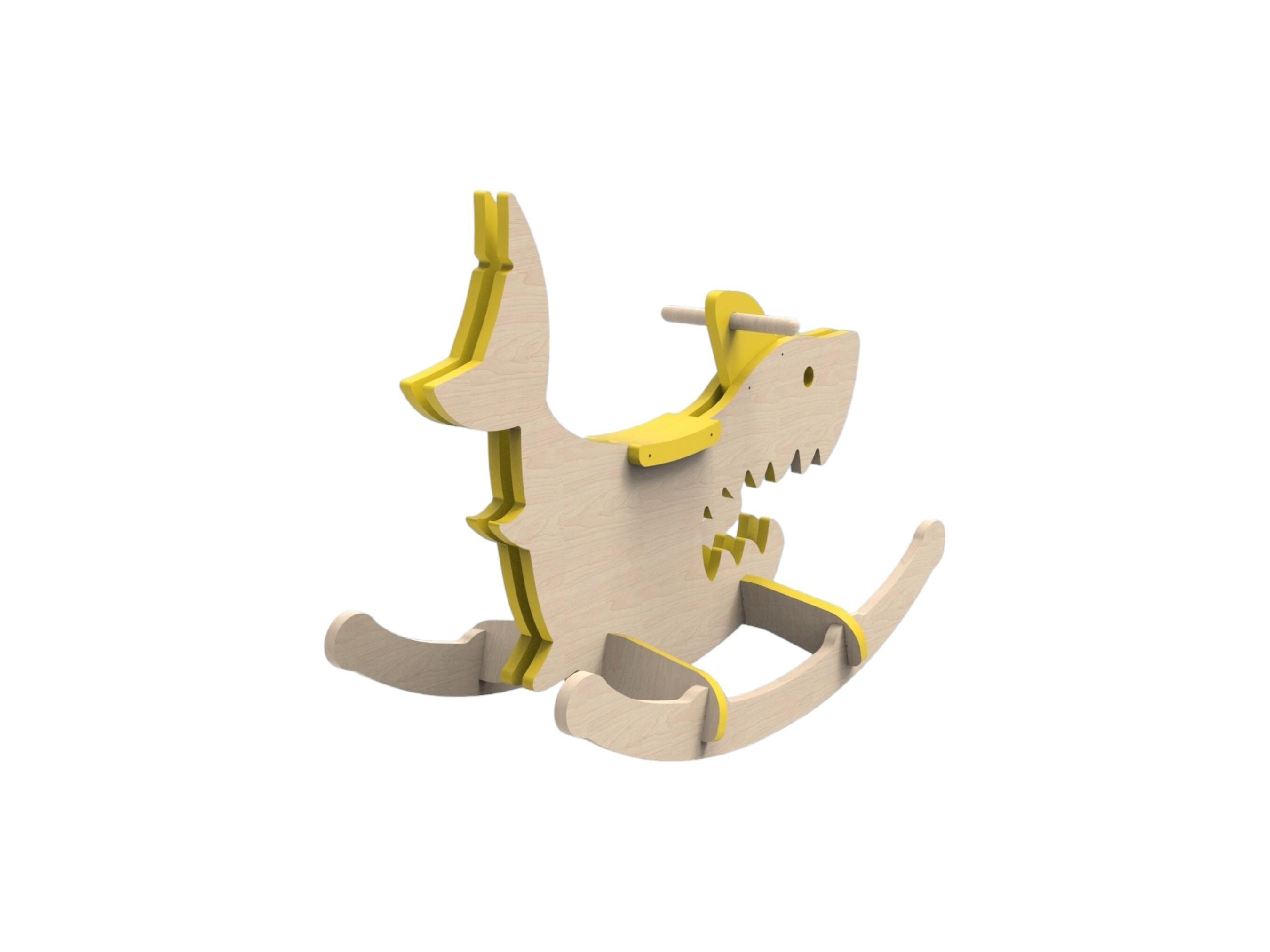 CNC Template: Wooden Shark Rocker for Kids, DXF & SVG Designs, Modern ...