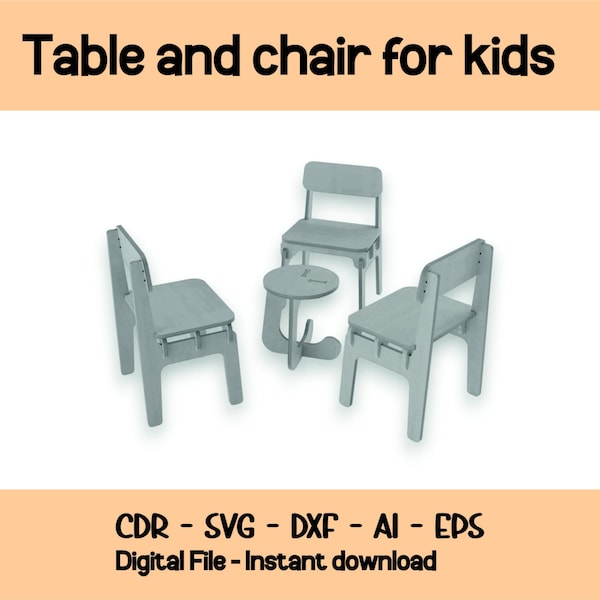 Child Table Chair Plans - Etsy