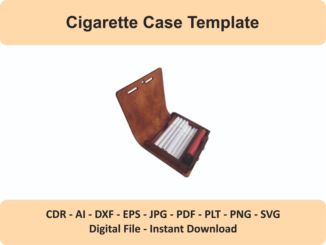 Wooden Cigarette Case Template Dxf, Glowforge Cigarette Box Svg ...