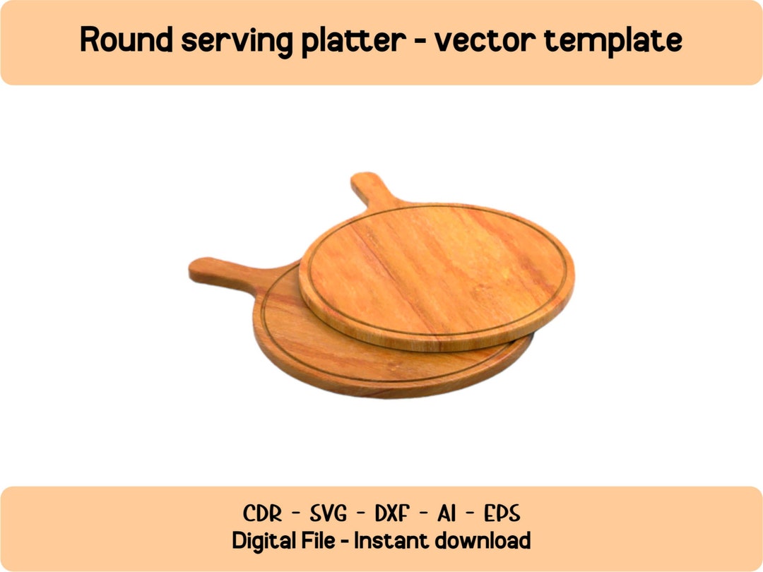 Round Serving Plate CNC Files, Round Platter Dxf, Cheese Board Eps ...