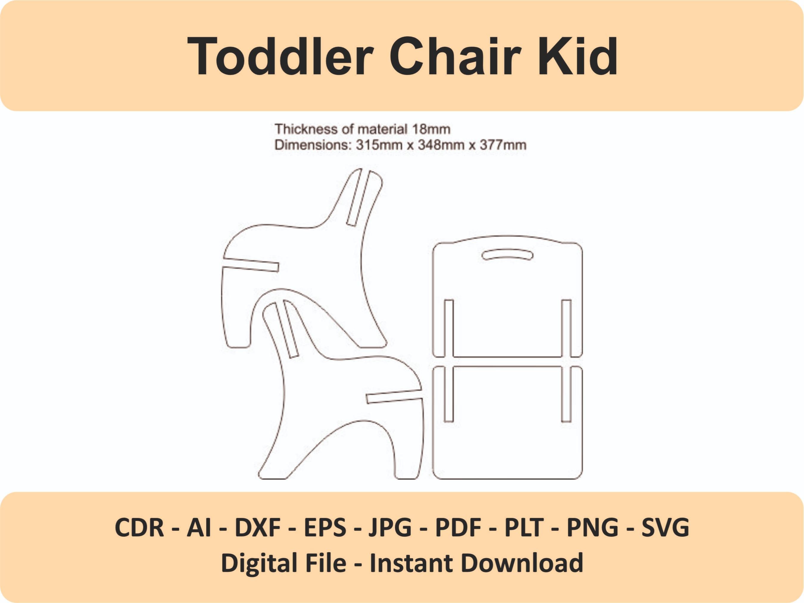Toddler Chair Kid Chair Template Dxf, Stool for Kids Cutting File ...